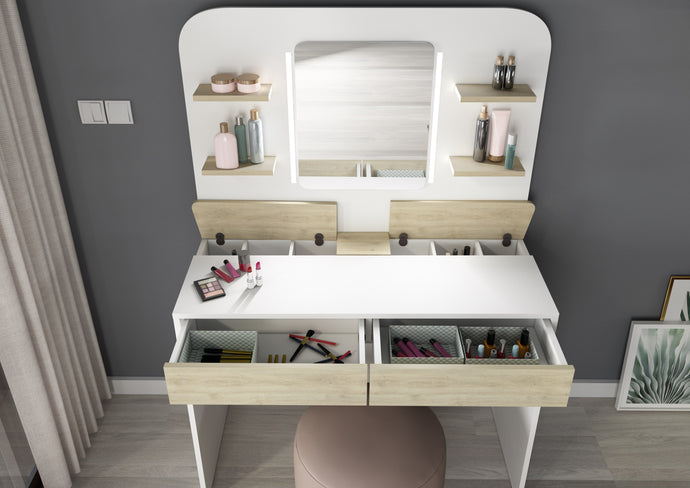 Secret Vanity Table Oak/White – Bedz4kids